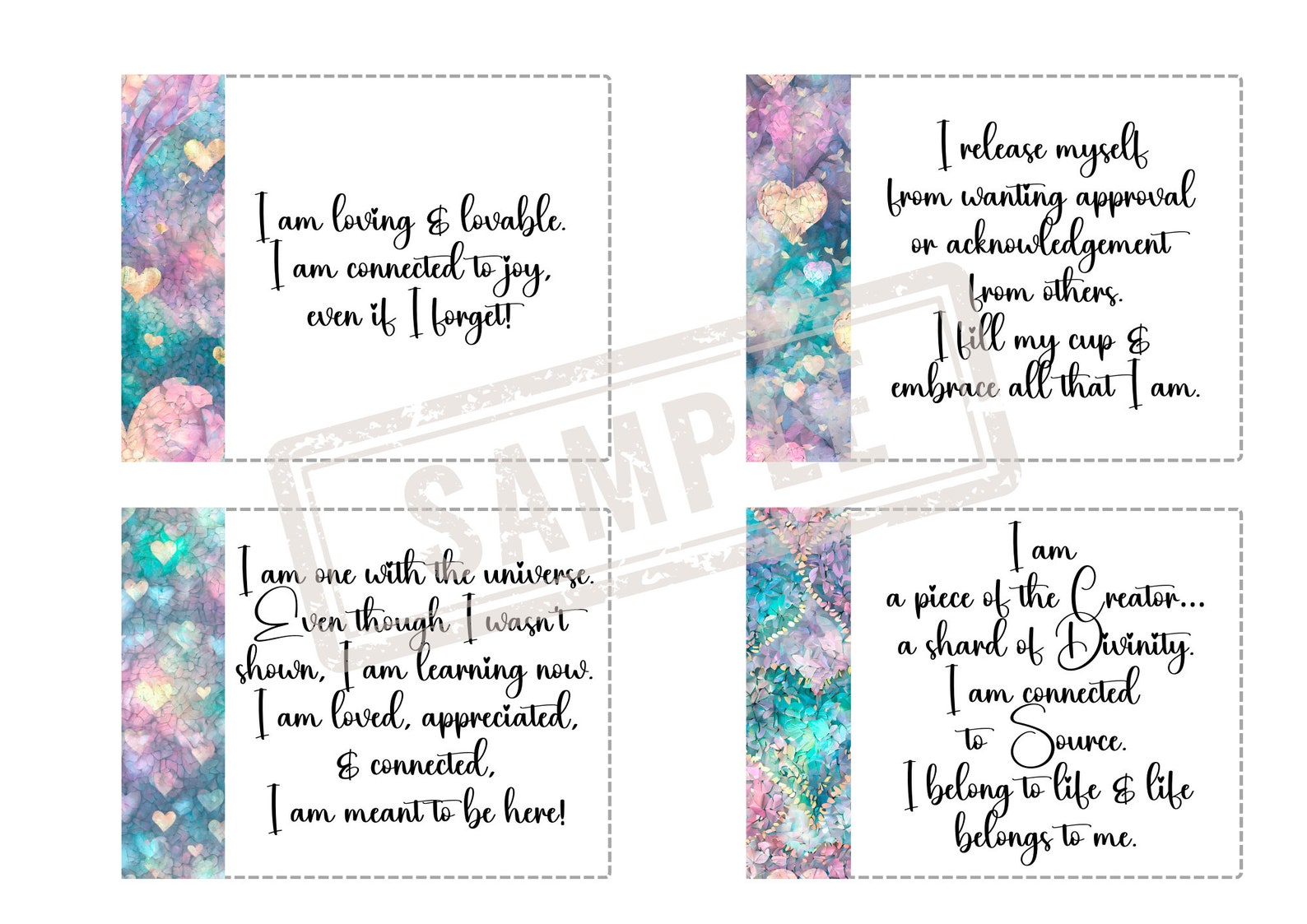 Affirmation Oracle Deck, Affirmation Card Mock Up, Spiritual Oracle ...