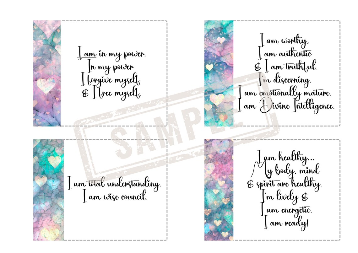 Affirmation Oracle Deck, Affirmation Card Mock Up, Spiritual Oracle ...