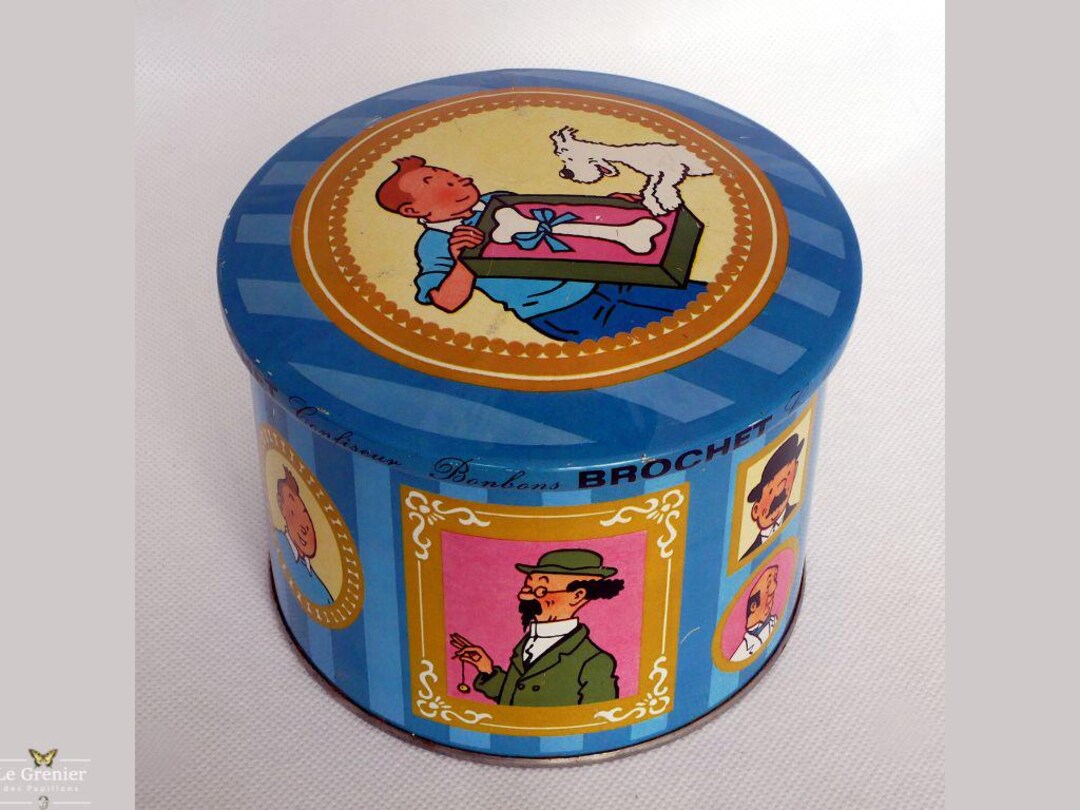 Vintage Tin Advertising Box for Tintin Brochet Candy Confectionery From ...