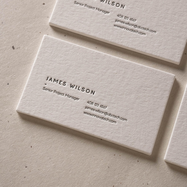 Minimalist Handmade Letterpress Business Cards | Premium Name Cards - Etsy