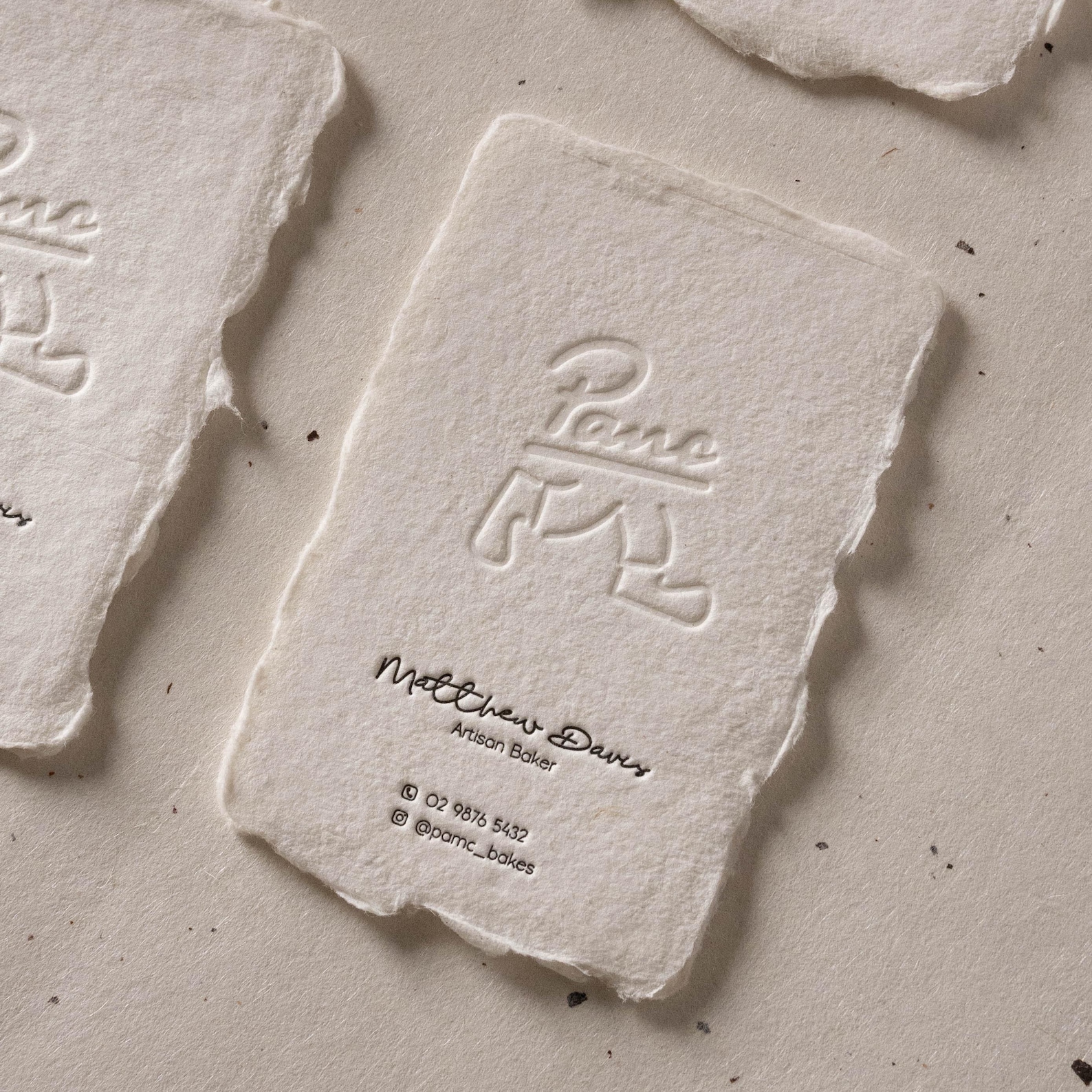Handmade Paper Letterpress Business Cards | Simple Name Cards - Etsy