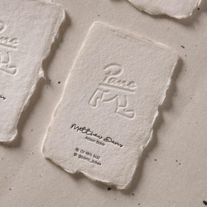 Handmade Paper Letterpress Business Cards | Simple Name Cards - Etsy