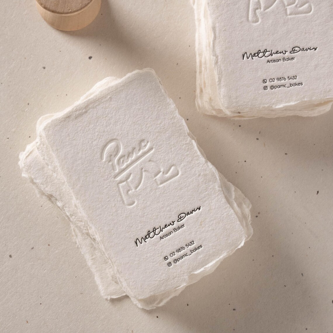 Handmade Paper Letterpress Business Cards | Simple Name Cards - Etsy