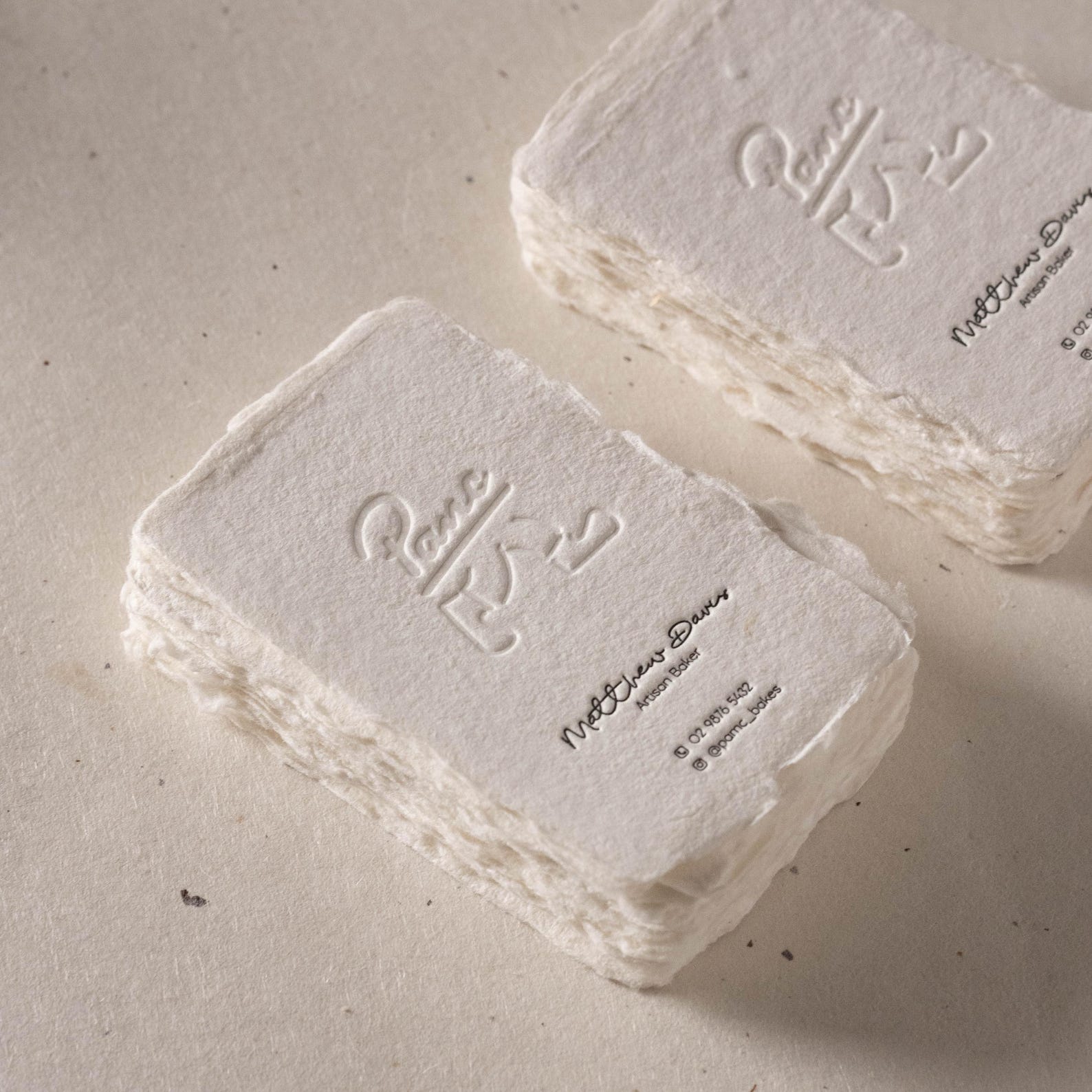 Handmade Paper Letterpress Business Cards | Simple Name Cards - Etsy