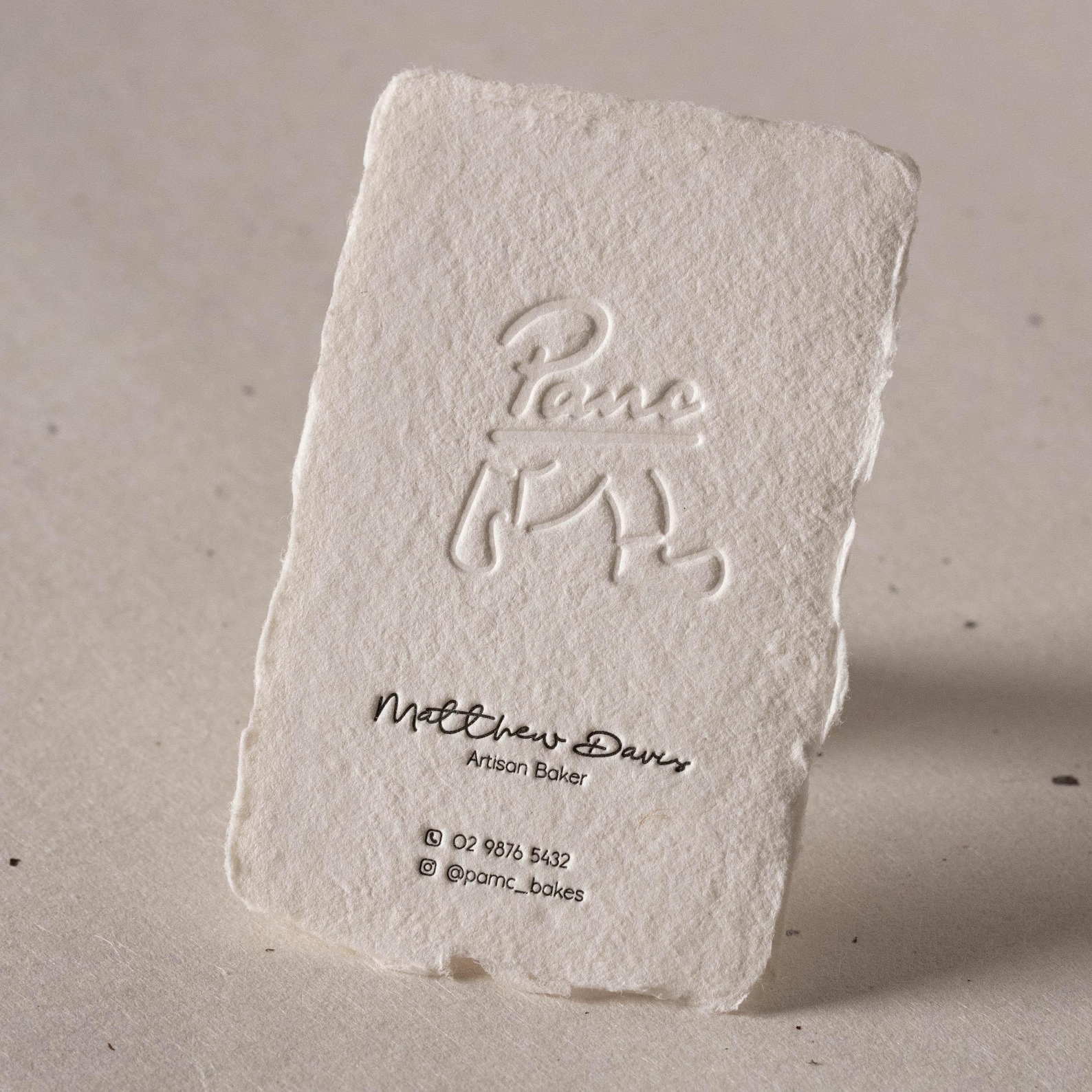 Handmade Paper Letterpress Business Cards | Simple Name Cards - Etsy