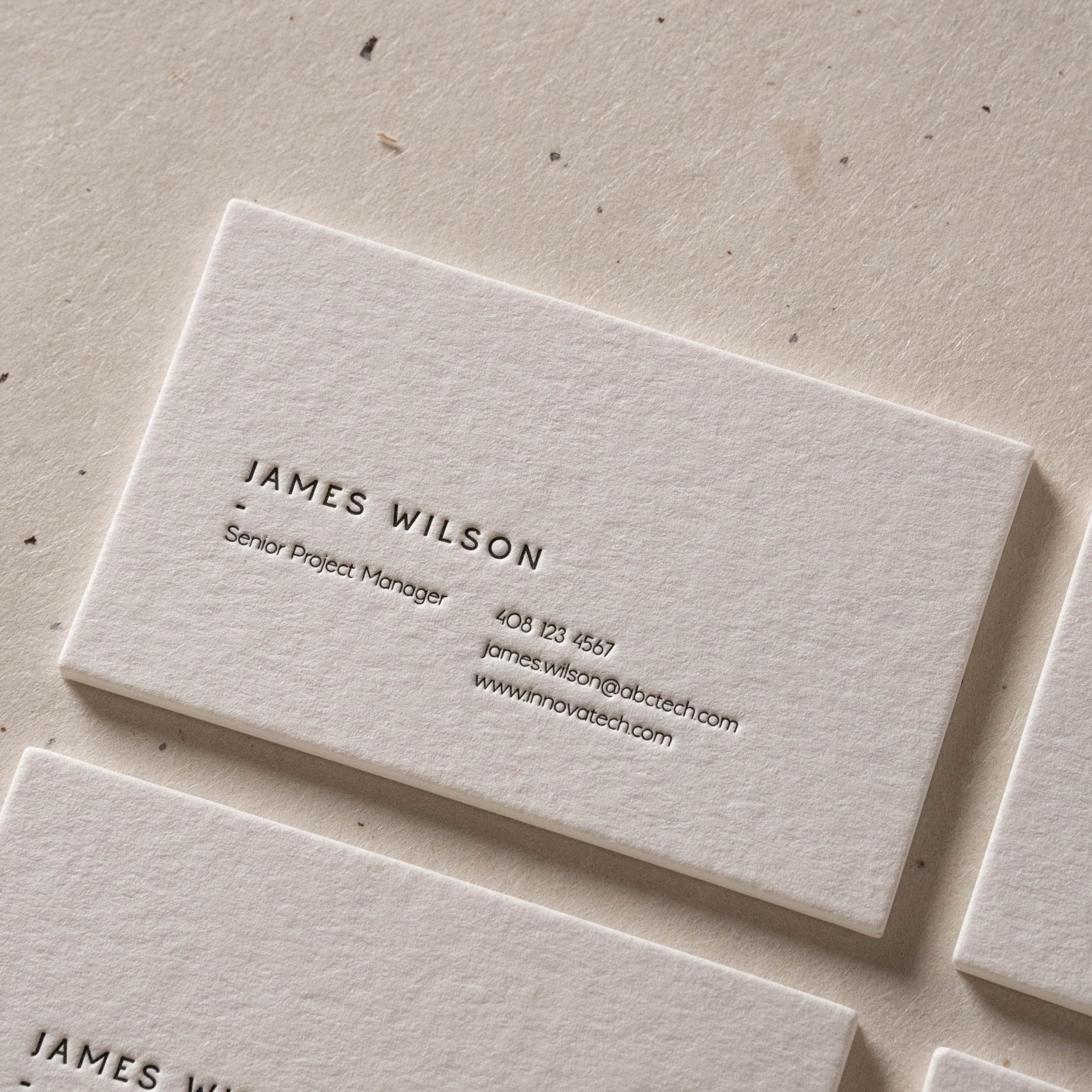 Minimalist Handmade Letterpress Business Cards | Premium Name Cards - Etsy
