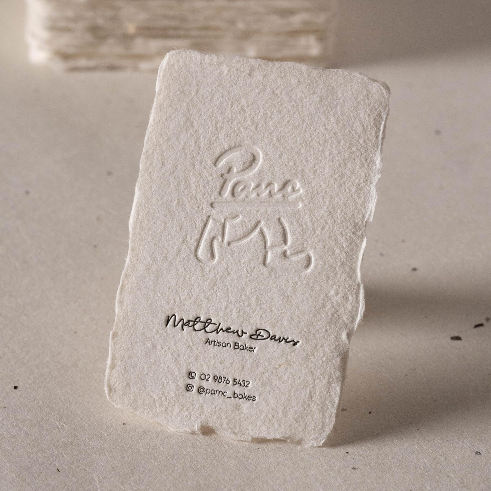 Handmade Paper Letterpress Business Cards | Simple Name Cards - Etsy