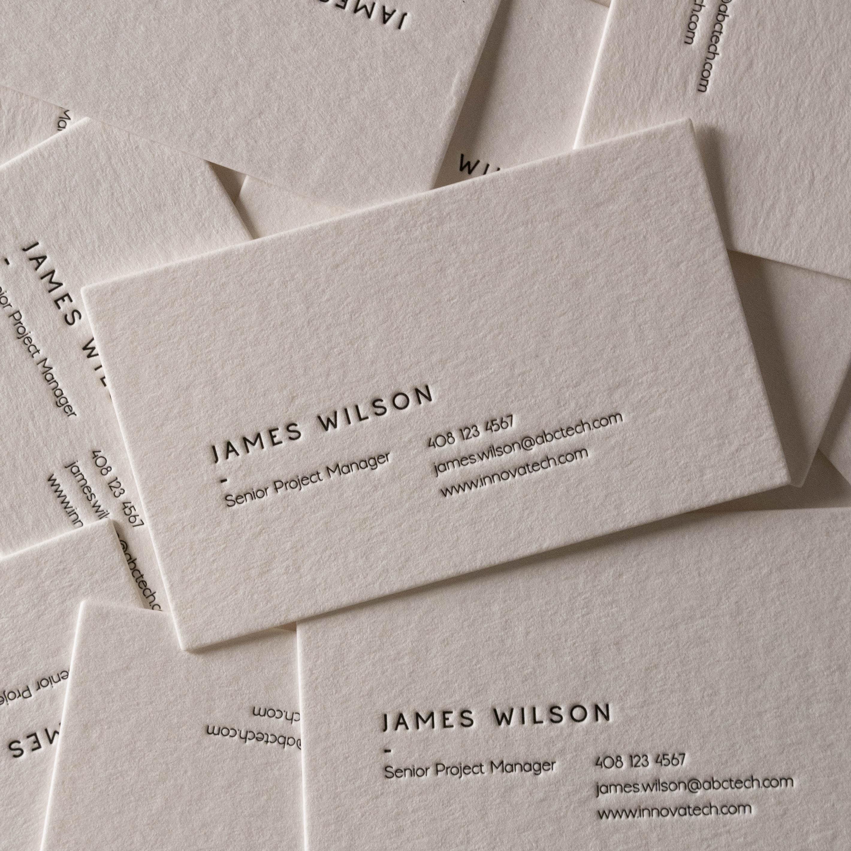 Minimalist Handmade Letterpress Business Cards | Premium Name Cards - Etsy