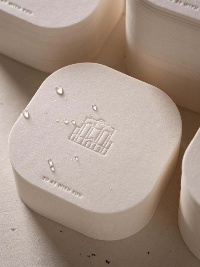 Custom Letterpress Drink Coasters | Water-resistant Cotton Paper Drink ...
