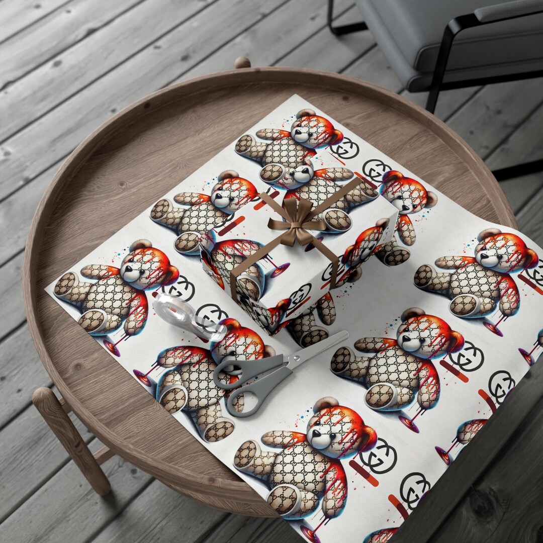 Luxury Copper Color Dripping Teddy Bear Gift Wrap Papers - Etsy