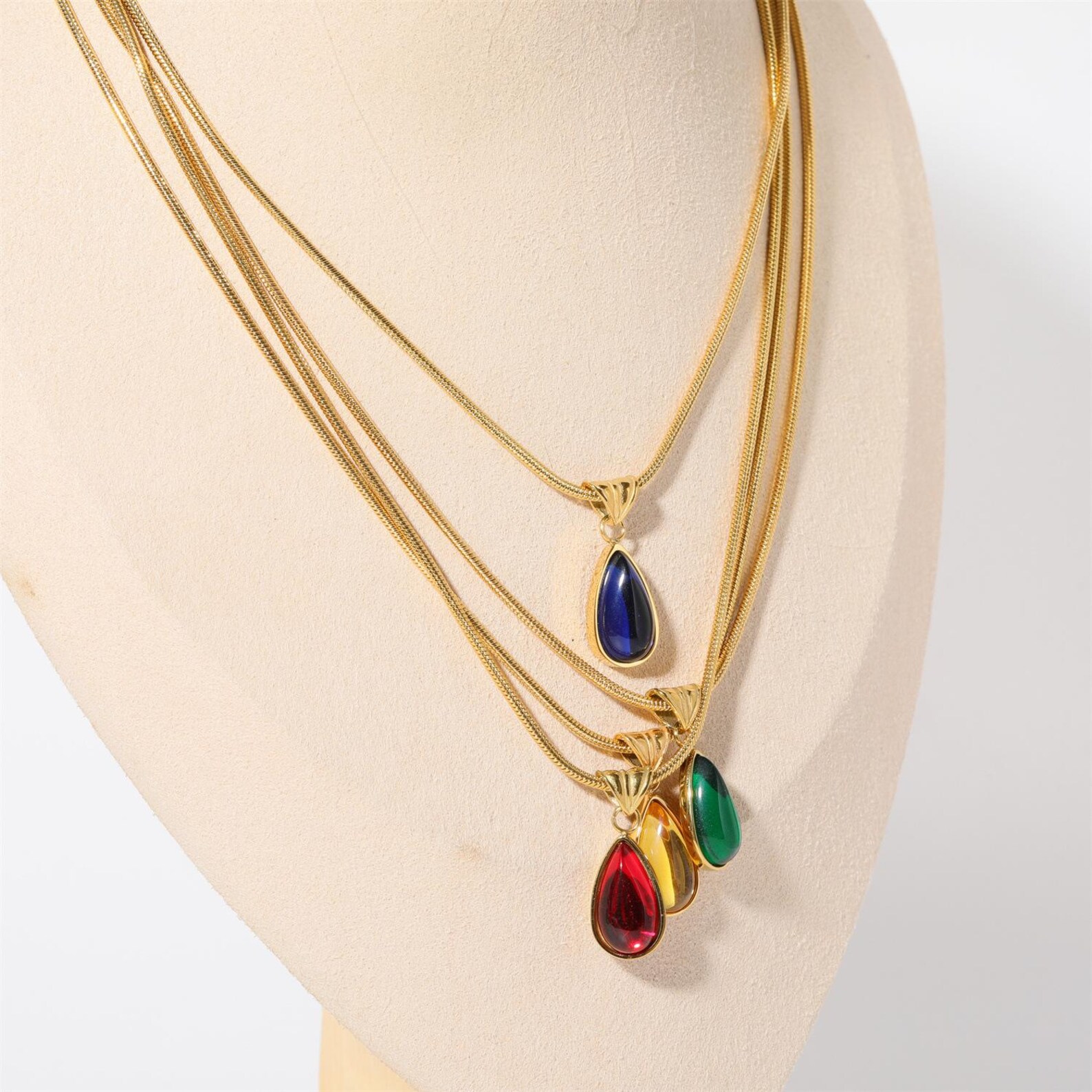 Emerald Water Drop Necklace Droplet Gemstone Pendant Green Teardrop ...