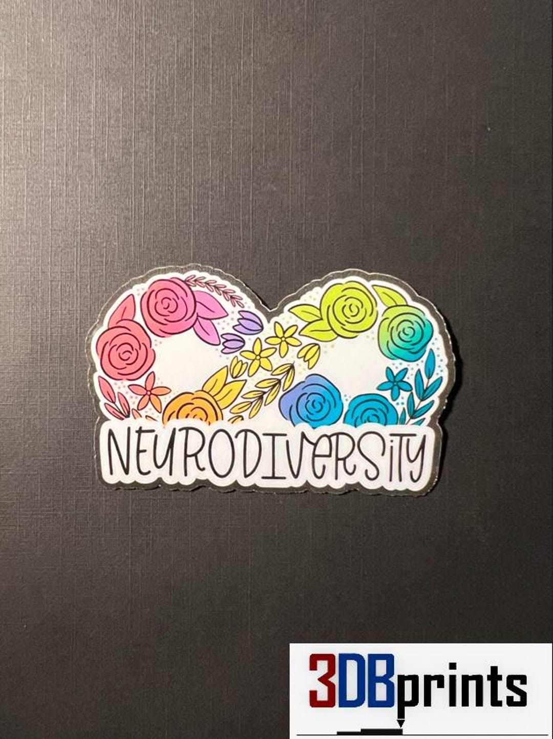 Infinity Symbol "neurodiversity" Vinyl Sticker | Floral Design ...