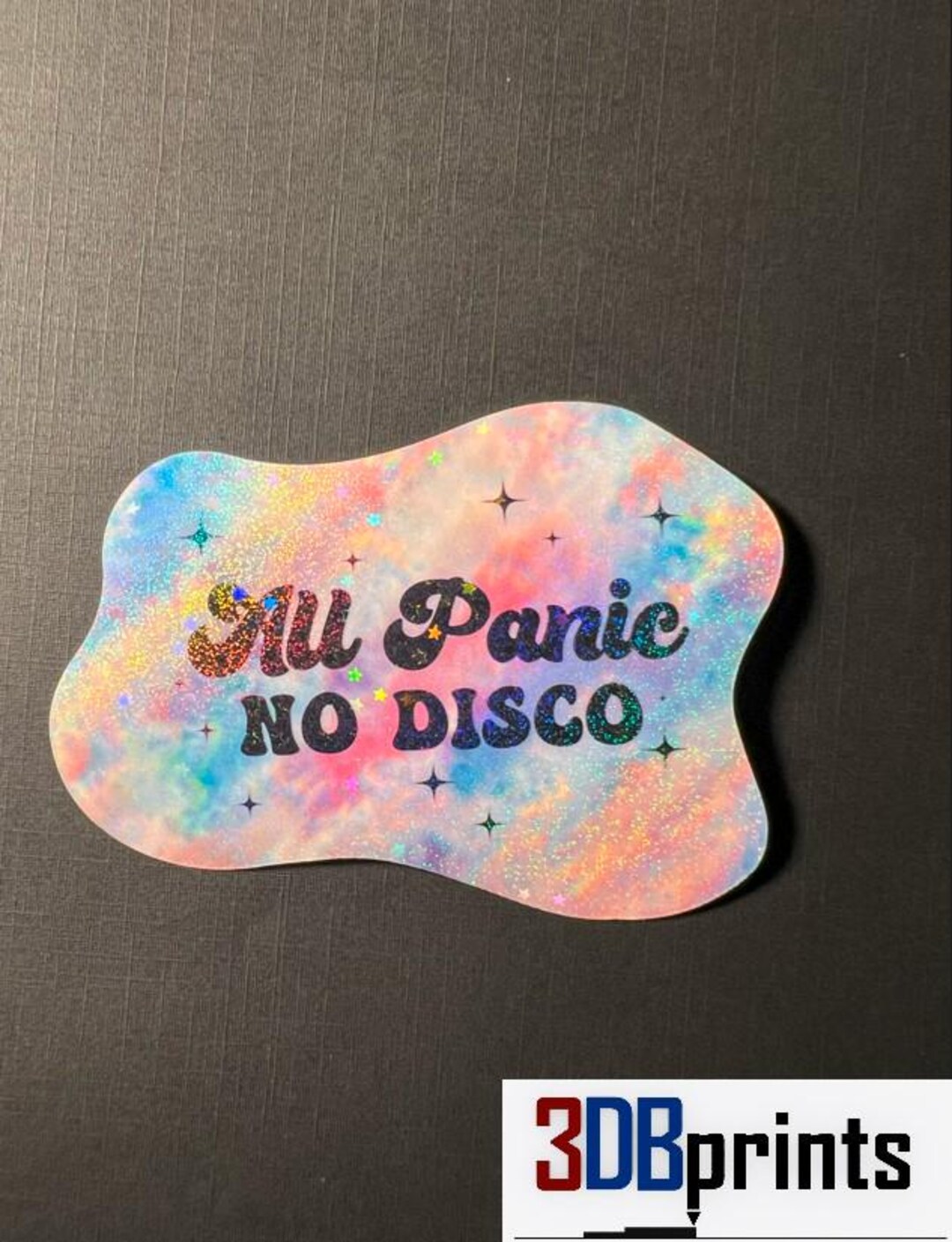 Holographic "all Panic No Disco" Sticker | Retro-inspired Vinyl ...