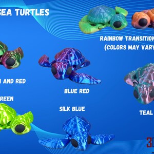 Sea Turtles - Articulating 3D Printed Sensory Fidget Toy - Etsy Australia