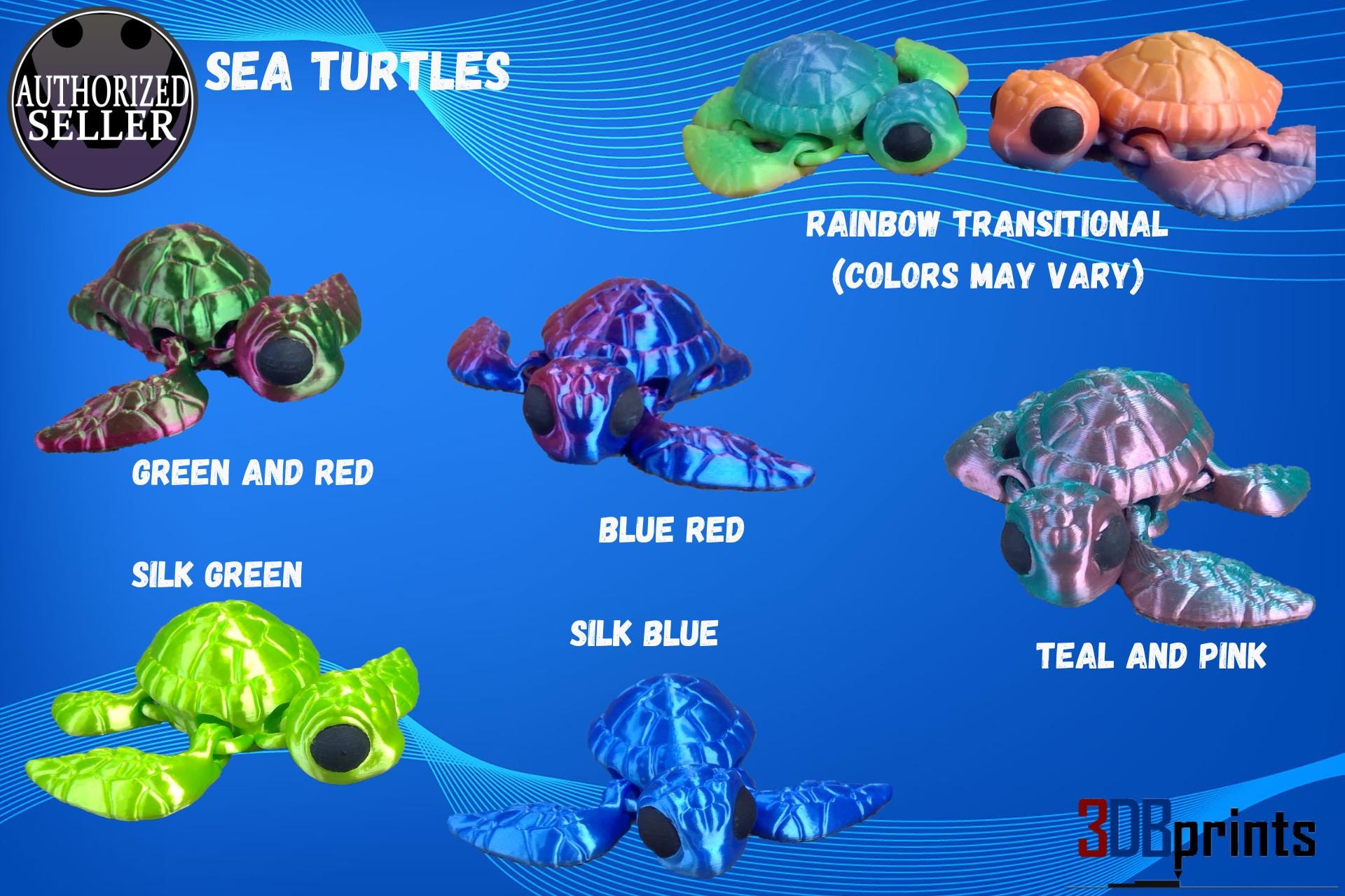Sea Turtles - Articulating 3D Printed Sensory Fidget Toy - Etsy