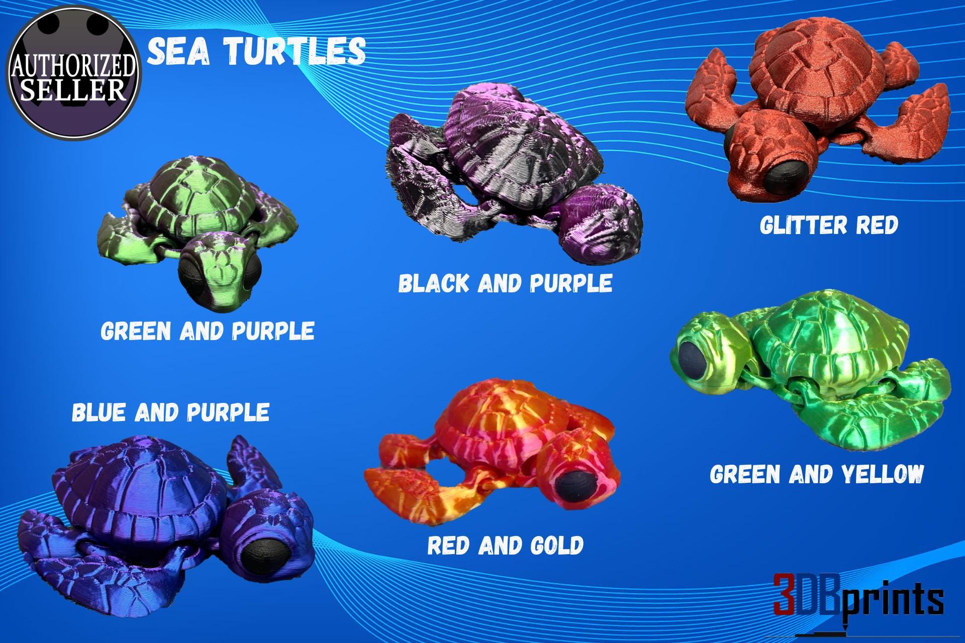 Sea Turtles - Articulating 3D Printed Sensory Fidget Toy - Etsy