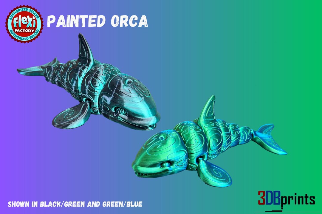 Painted Orca - Articulating 3D Printed Sensory Fidget Toy - Etsy