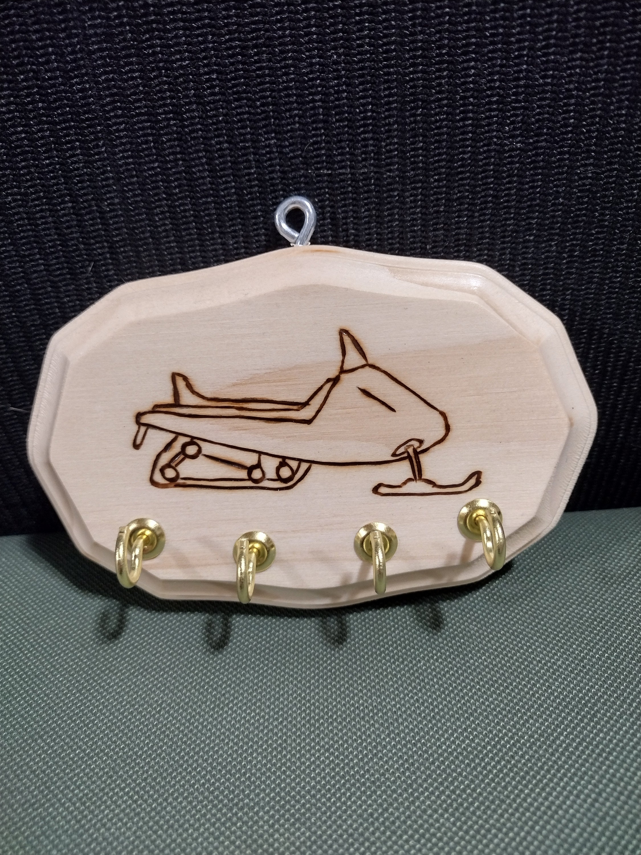 Wood Burned Key Holder. Pyrography. Burned by Hand. Has Hooks to Hold ...