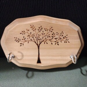 Wood Burned Key Holder. Pyrography. Burned by Hand. Has Hooks to Hold ...