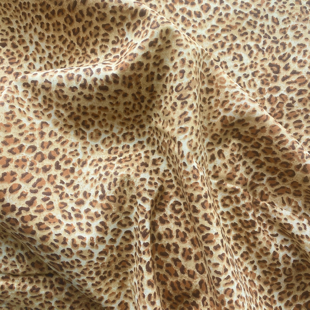 Small LEOPARD Print Cotton Fabric - Beige & Brown Animal Print - Etsy