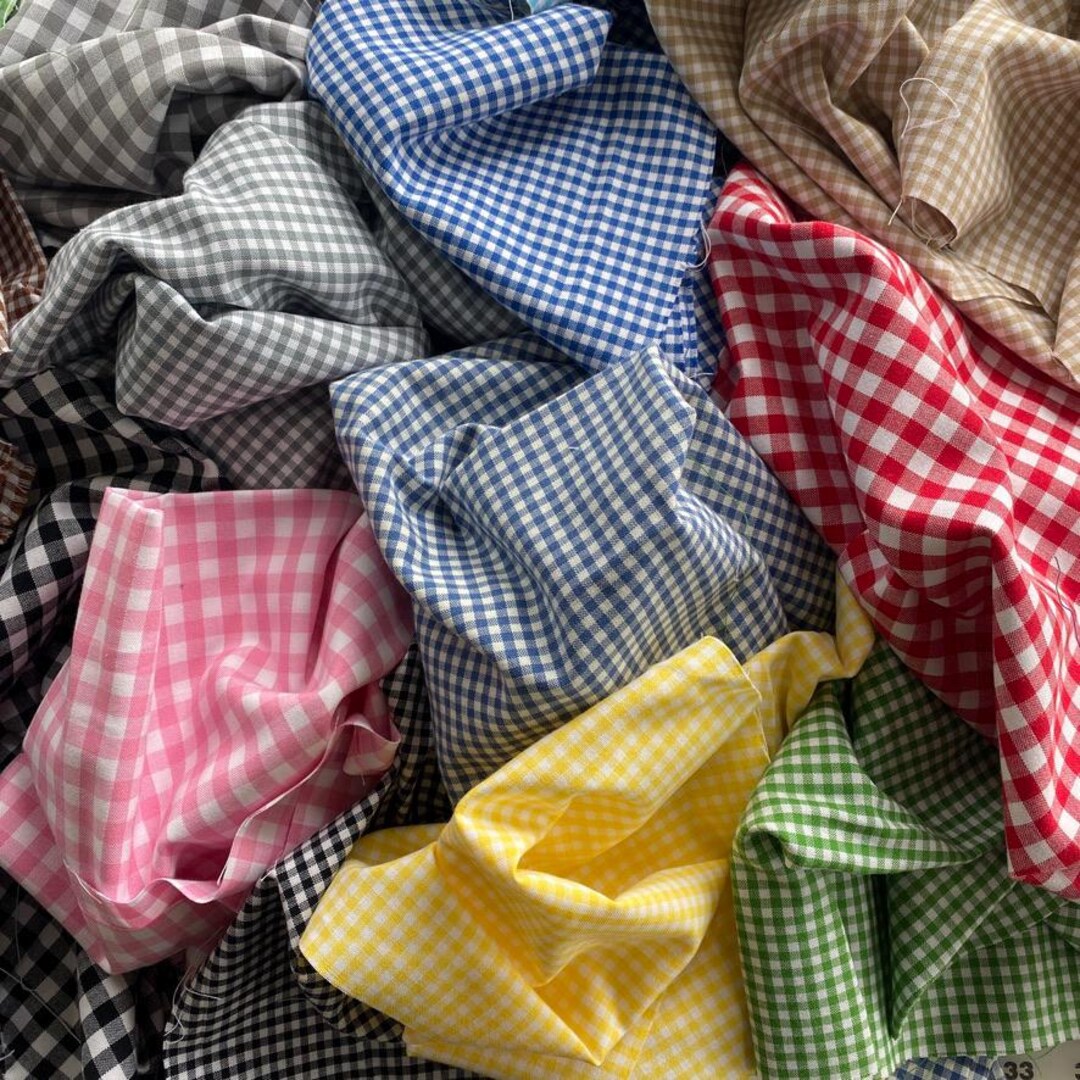 Gingham Check FABRIC SCRAPS, Cotton Quilting Scrap Bundle, QUILT Scrap ...