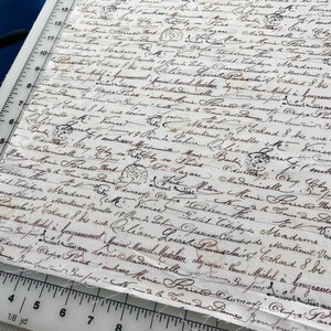 Vintage HANDWRITING TEXT Fabric in CREAM - Timeless Treasures Quilt ...