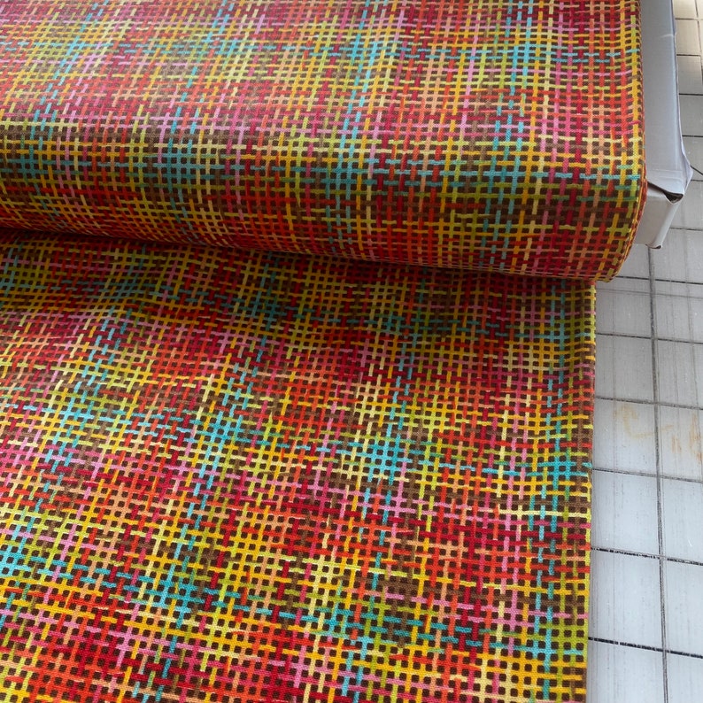 Printed DONEGAL TWEED PLAID #5 Dahlia Sunburst Orange Yellow Fabric by ...
