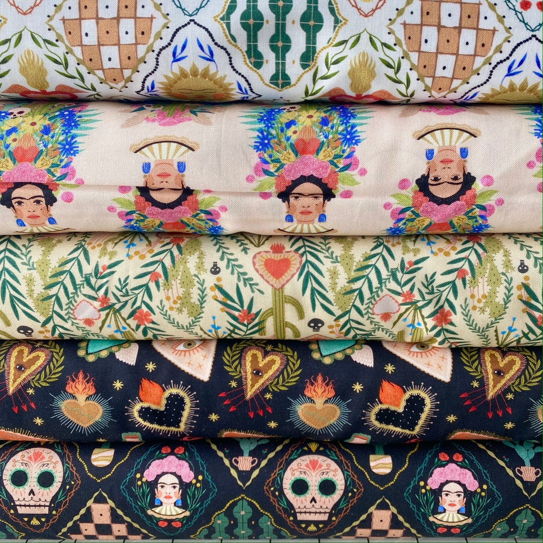 VIVA La VIDA Frida Kahlo Fabric by the Yard - 100% Cotton - Cacti ...