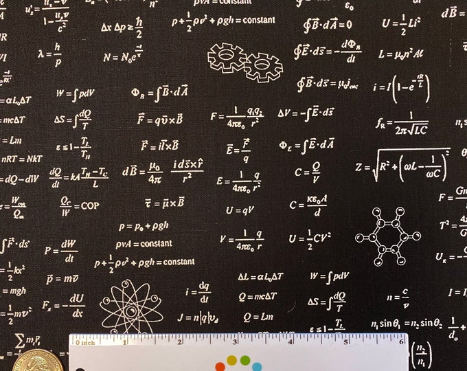 Math and Science Fabric Science Space Biology Physics Mathematics ...