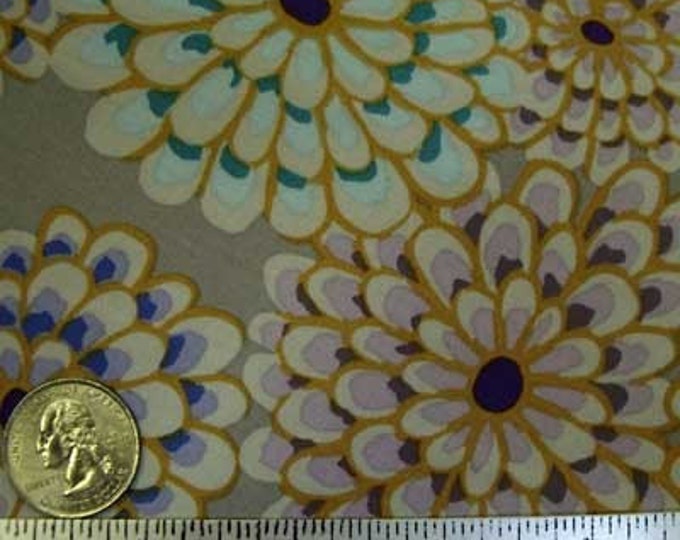 Kaffe Fassett FLOATING FLOWERS GREY Gp56 Quilt Fabric 1 Yard Rare Out ...