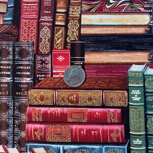 Vintage LIBRARY BOOKS Book Fabric - Timeless Treasures - 100% Cotton ...