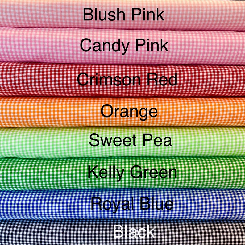 CANDY Pink GINGHAM Fabric by the Yard 1/8 Robert | Etsy