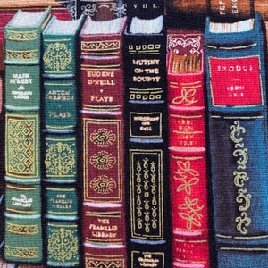 Vintage LIBRARY BOOKS Book Fabric - Timeless Treasures - 100% Cotton ...