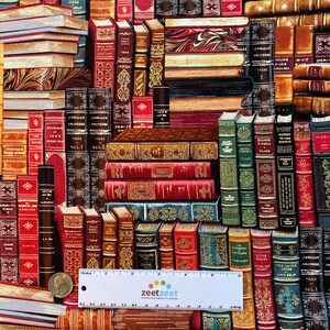 Vintage LIBRARY BOOKS Book Fabric - Timeless Treasures - 100% Cotton ...