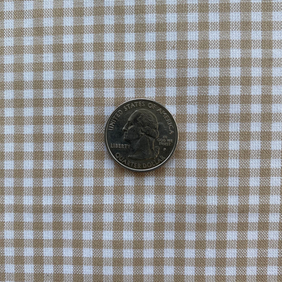 SAND Tan GINGHAM Fabric by the Yard, 1/8" Robert Kaufman CAROLINA ...