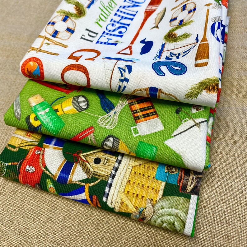 LAKE HOUSE Cabin Fishing Fabric Cotton Quilting Fabric - Etsy
