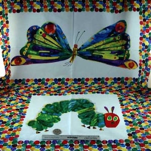 Eric Carle VERY HUNGRY CATERPILLAR Quilt Fabric Panel Butterfly Leaf ...
