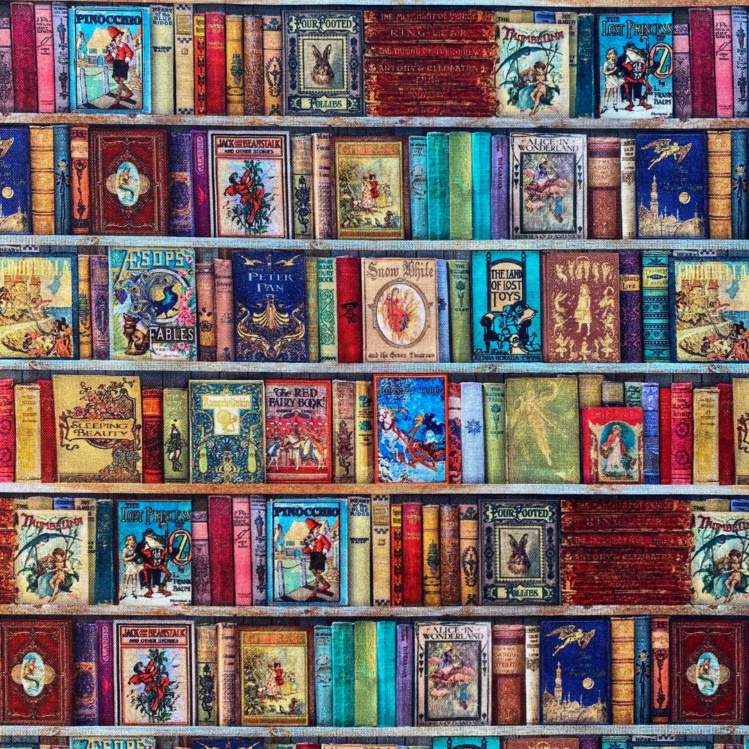 NEW! Small Antique Books Fabric - LIBRARY of Rarities - Robert Kaufman ...