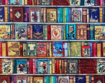 Library Books Fabric I Love Books by Katerhees Scandi Mod Library Book ...