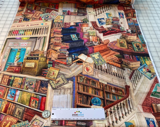 Book Library Fabric - LIBRARY of RARITIES - Robert Kaufman Fabrics ...