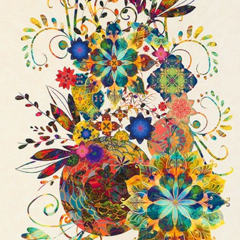Large Floral Fabric - Etsy