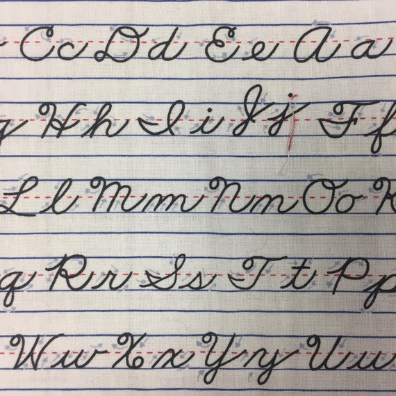 Rare PALMER METHOD Cursive Writing Script Fabric Instruction - Etsy