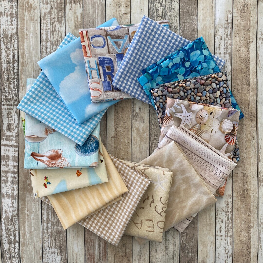 14 BEACH Comber COASTAL SEASIDE Fabrics - 100% Cotton Quilt Fabric ...