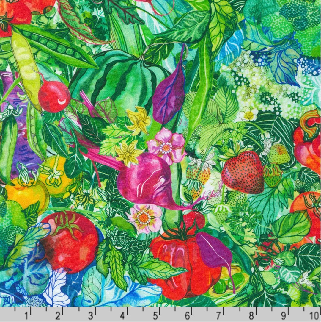 VEGETABLE Fabric - CHEF'S Table Veggie - Robert Kaufman Fabrics - 100% ...