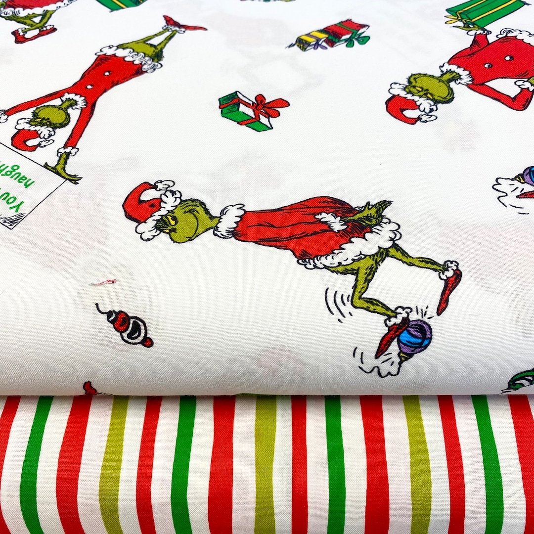 How the GRINCH Stole CHRISTMAS Fabric - Robert Kaufman - Grinch Holiday ...