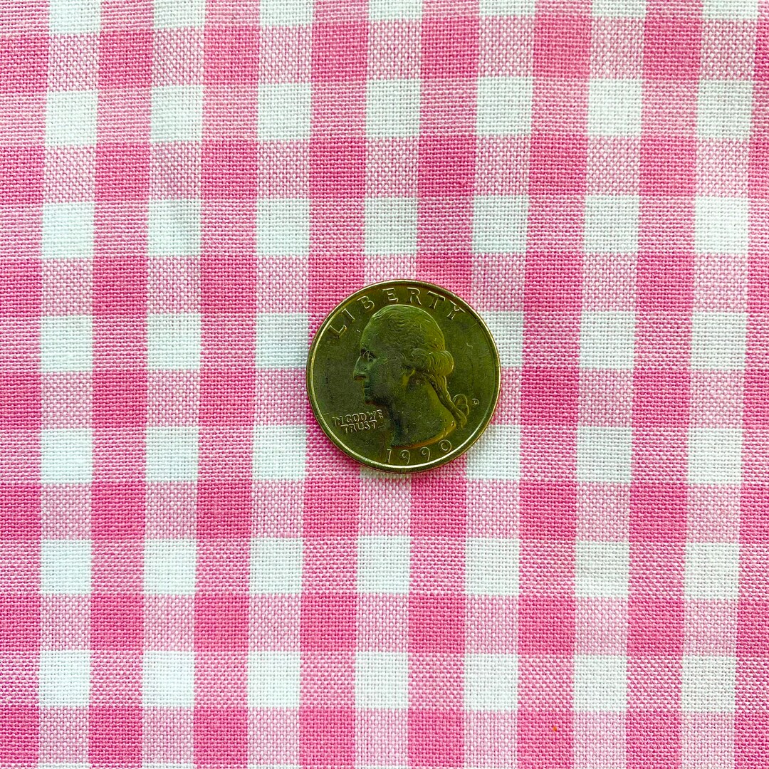Candy PINK GINGHAM Fabric by the Yard, 1/4" Robert Kaufman CAROLINA P ...