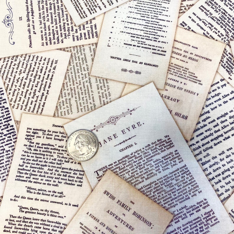 Classic Book Page Fabric - Robert Kaufman Library of Rarities - 100% ...