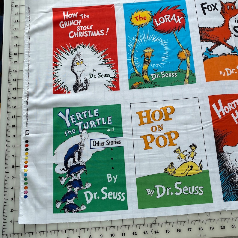 Celebrate Seuss Book COVER Fabric PANEL by Dr. Seuss From Robert ...