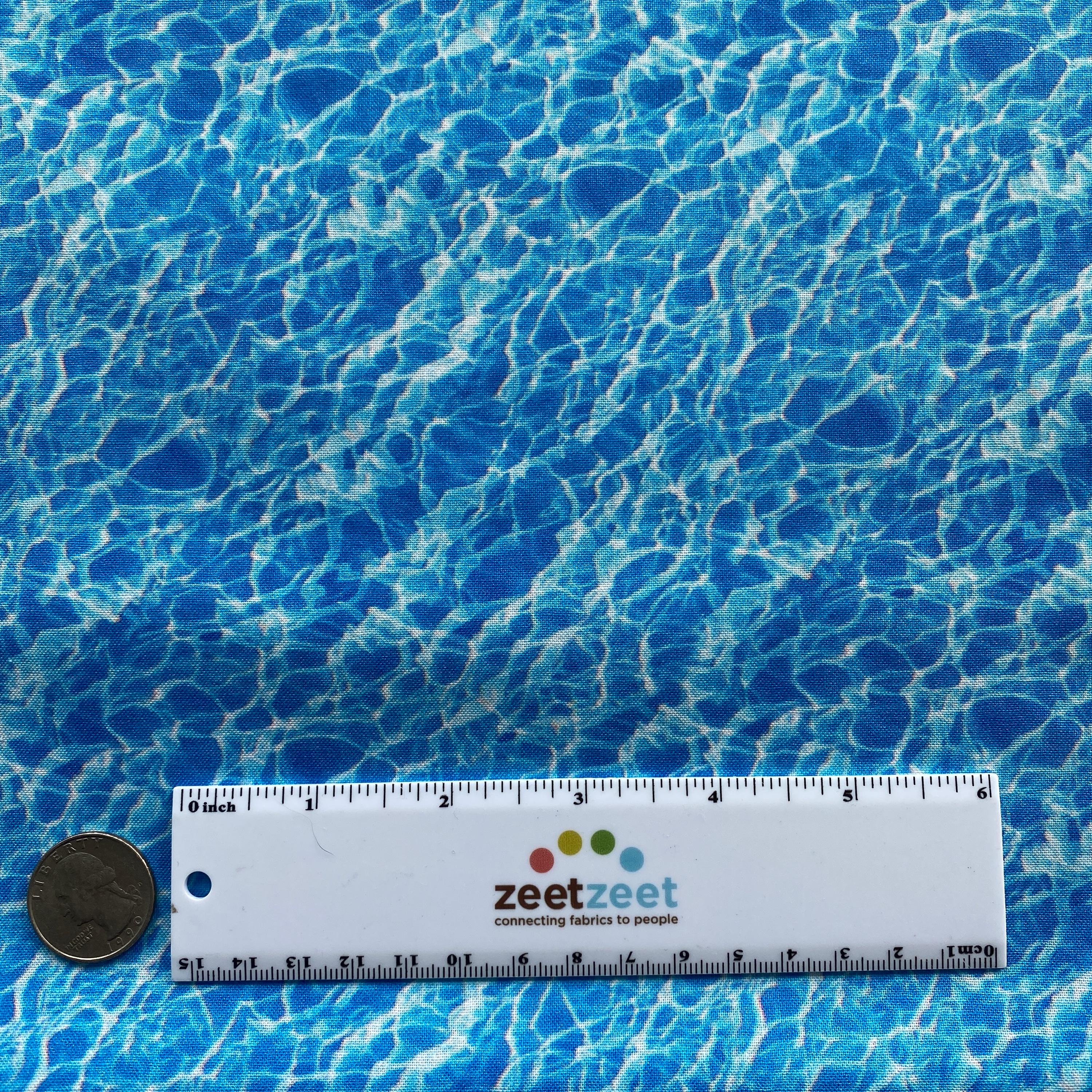 WATER AQUA Blue Fabric - Cotton Quilt Fabric by the Yard or Length ...