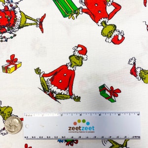 How the GRINCH Stole CHRISTMAS Fabric - Robert Kaufman - Grinch Holiday ...